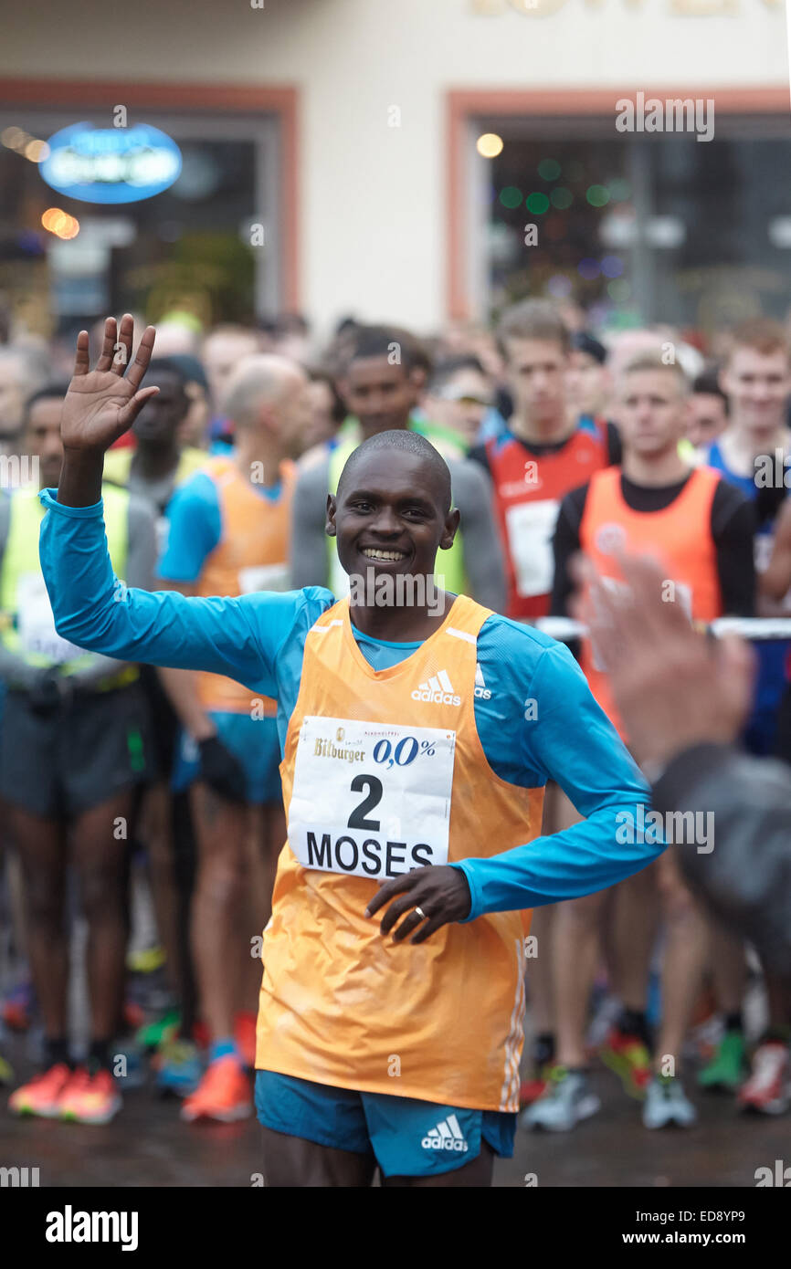 Trier, Germany. 31st Dec, 2014. Moses Kipsiro (Uganda), the later winner of the New Year's run ...