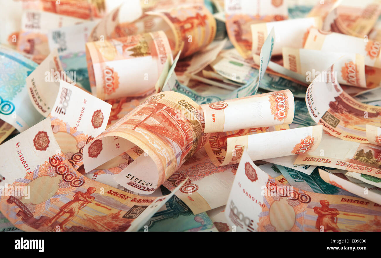 Background of Russian banknotes Stock Photo - Alamy