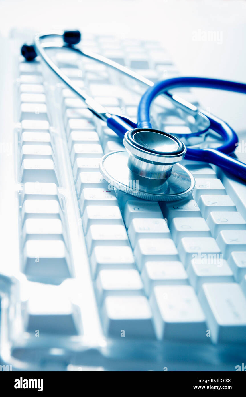 stethoscope and computer keyboard Stock Photo - Alamy