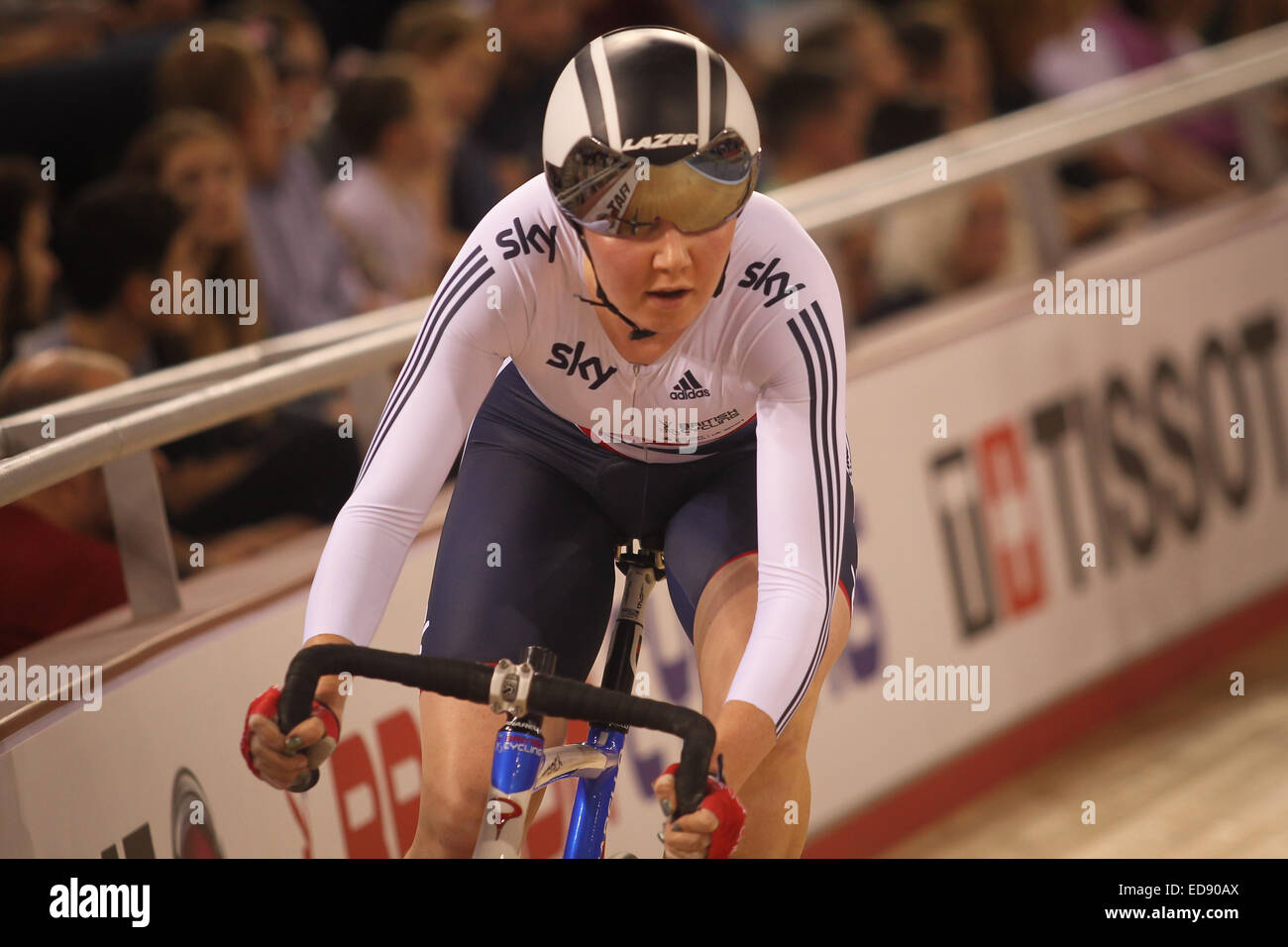 Kate Archibald in the points race during Day Two of the Track Cycling ...