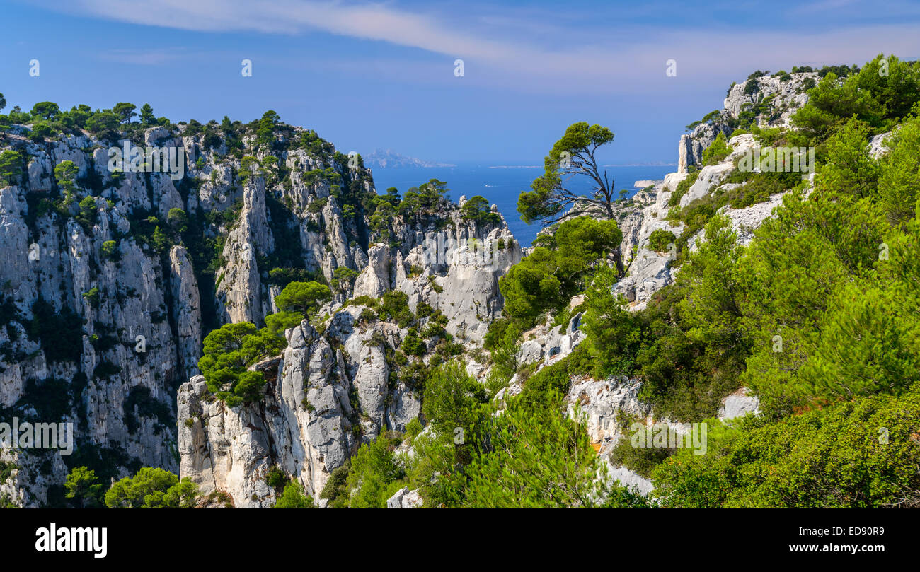 Calanques of Cassis, between Marseille and Cassis, south of France ...