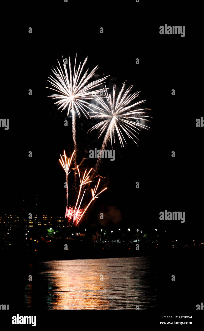 Honolulu, Hawaii, USA. 26th Dec, 2014. Beautiful fireworks display over ...