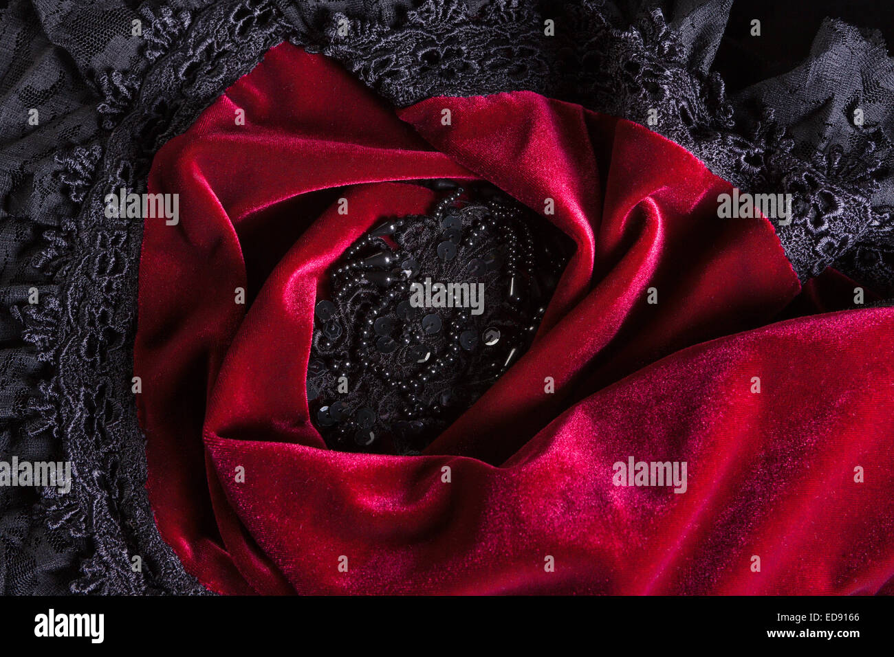 Background image made of beaded velvet with black lace Stock Photo - Alamy