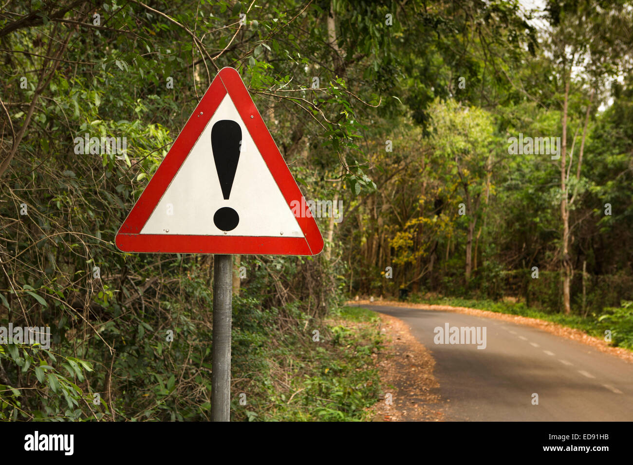 Mauritius, Tamarin, Black River National Park, exclamation mark road ...