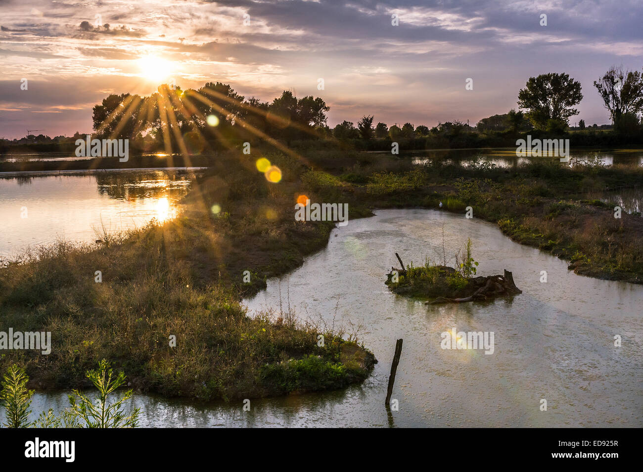 sunset in the countryside Stock Photo - Alamy