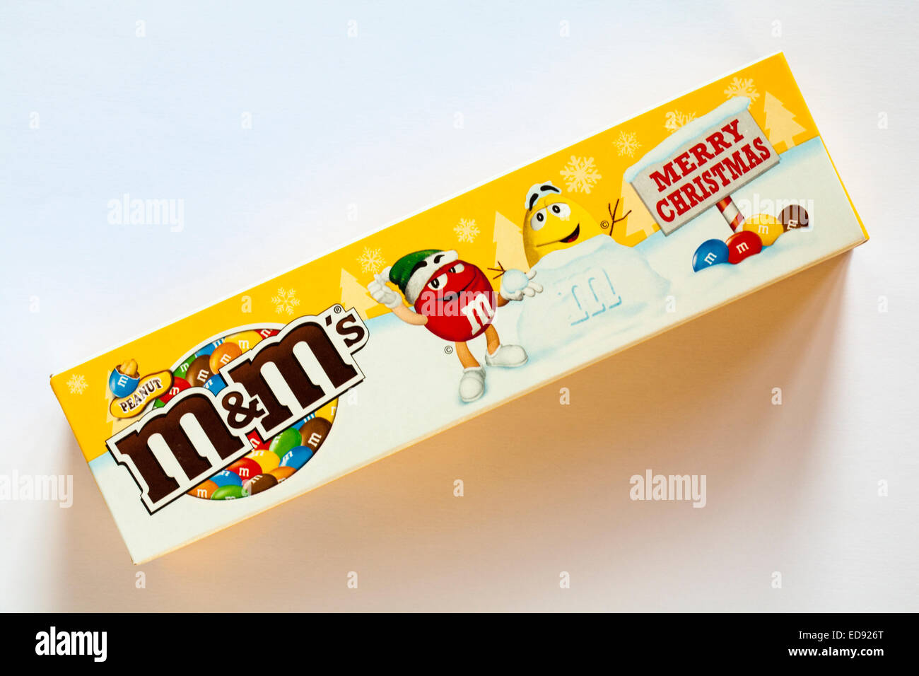 Box of Merry Christmas peanut M&M's isolated on white background Stock ...