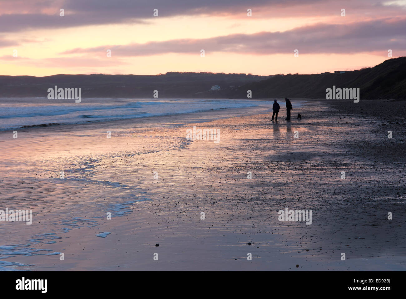 Sunrise on the beach at Filey Bay - Yorkshire, England, UK Stock Photo ...