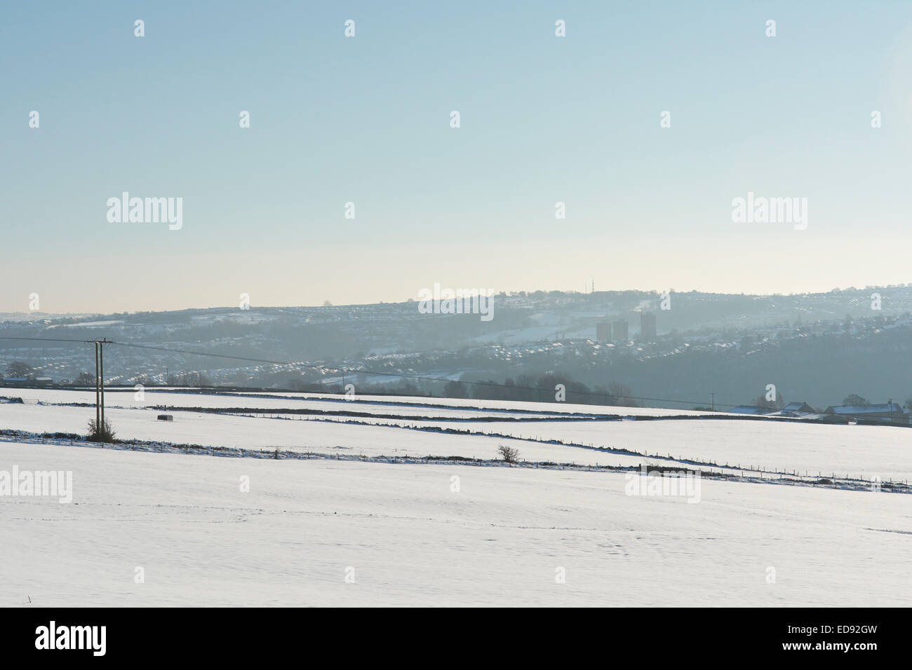 Snowy Fields on the Outskirts of Sheffield, England, UK Stock Photo - Alamy