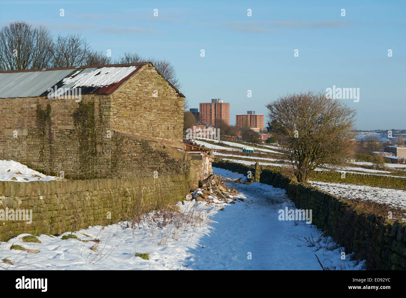 Snow at Parkside Farm above Stannington, Sheffield, England, UK Stock ...