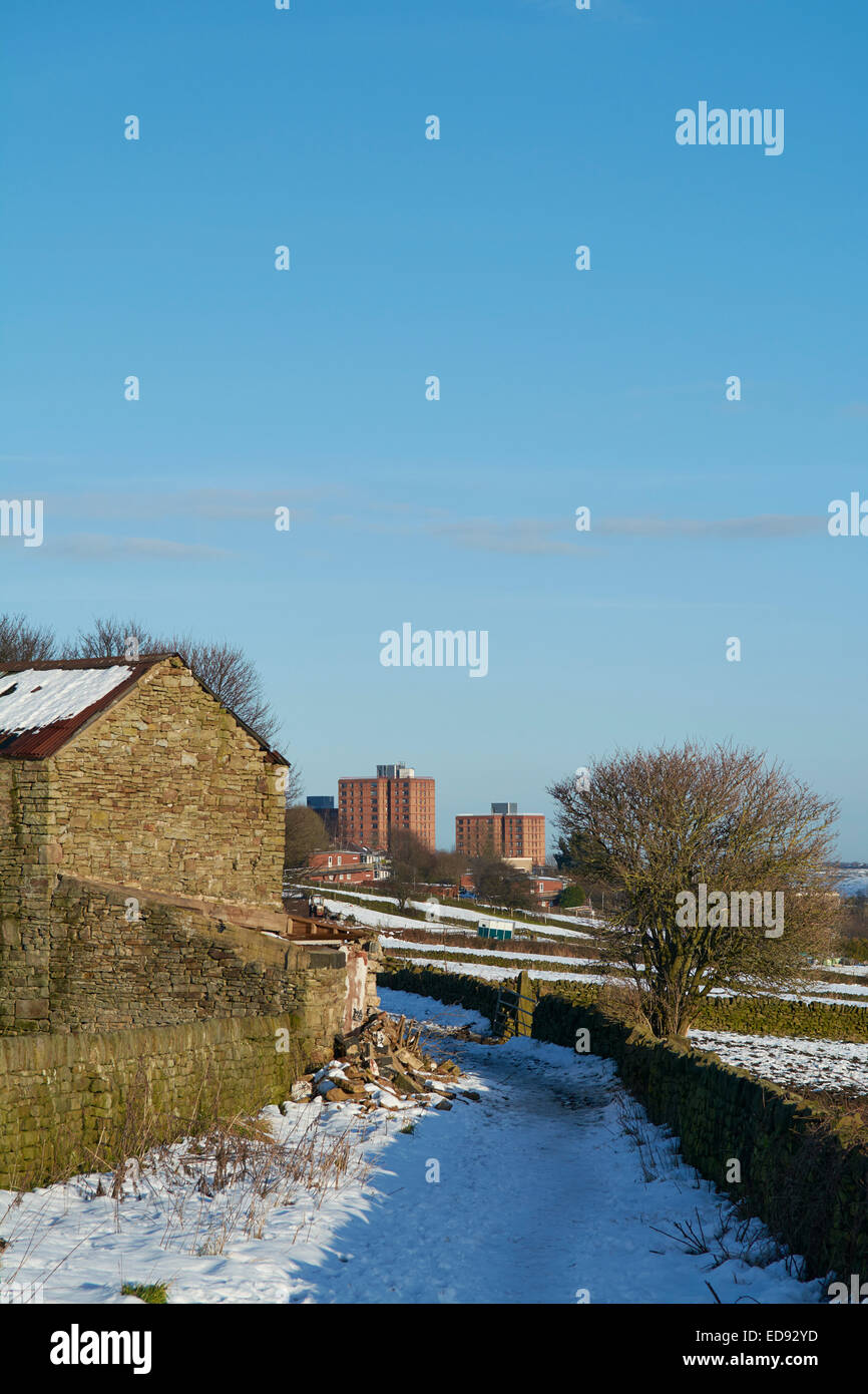 Snow at Parkside Farm above Stannington, Sheffield, England, UK Stock ...