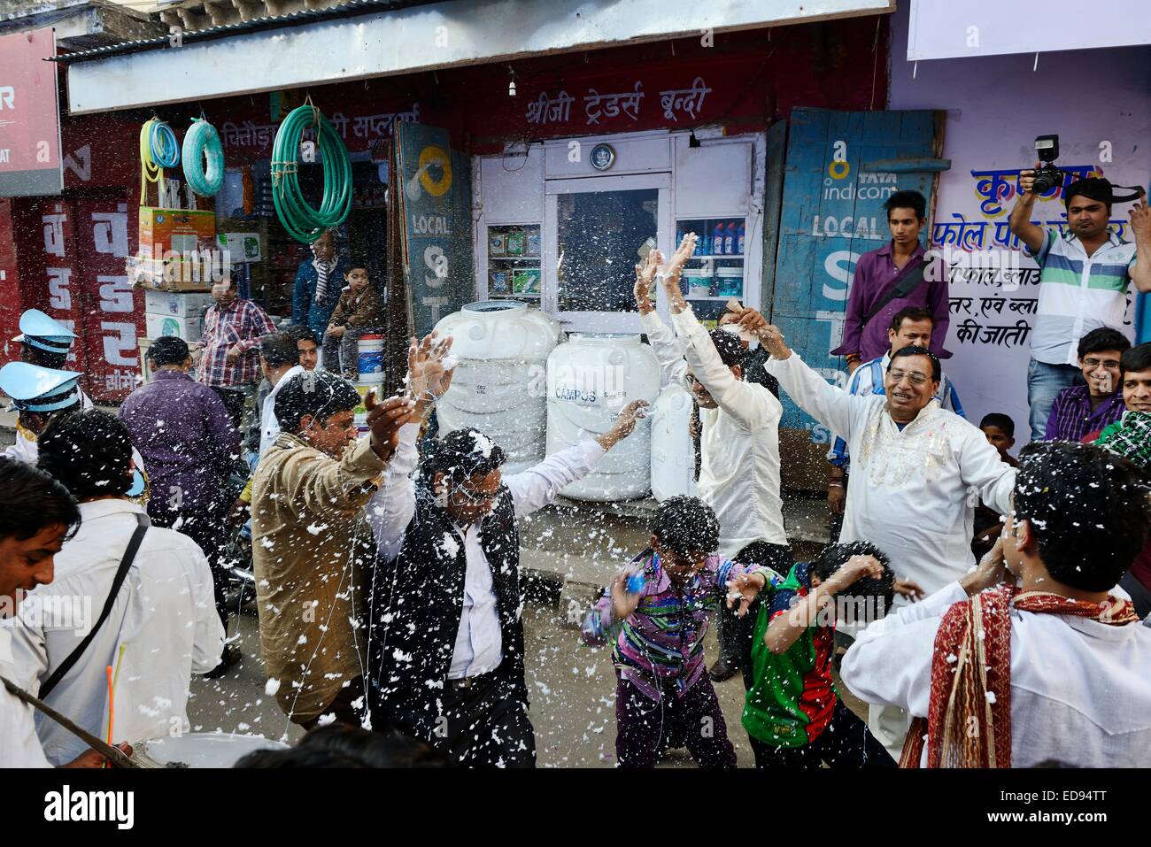 India, Rajasthan, Mewar Region, town of Bundi, the husband's horse ...