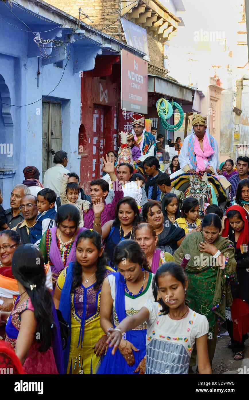 India, Rajasthan, Mewar Region, town of Bundi, the husband's horse ...
