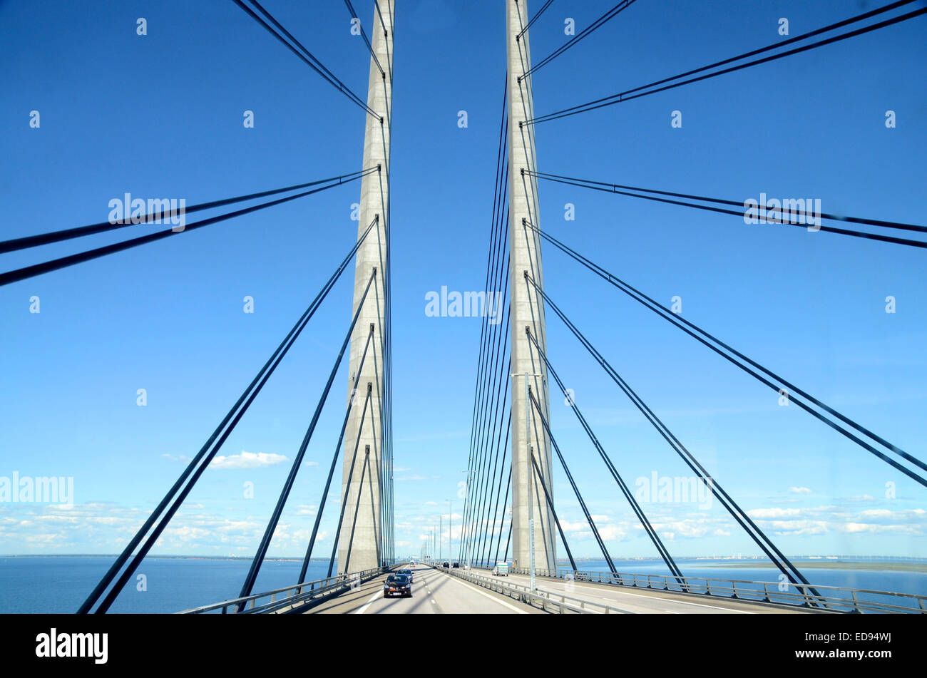 crossing the Øresund or Öresund Bridge sweden denmark Stock Photo - Alamy