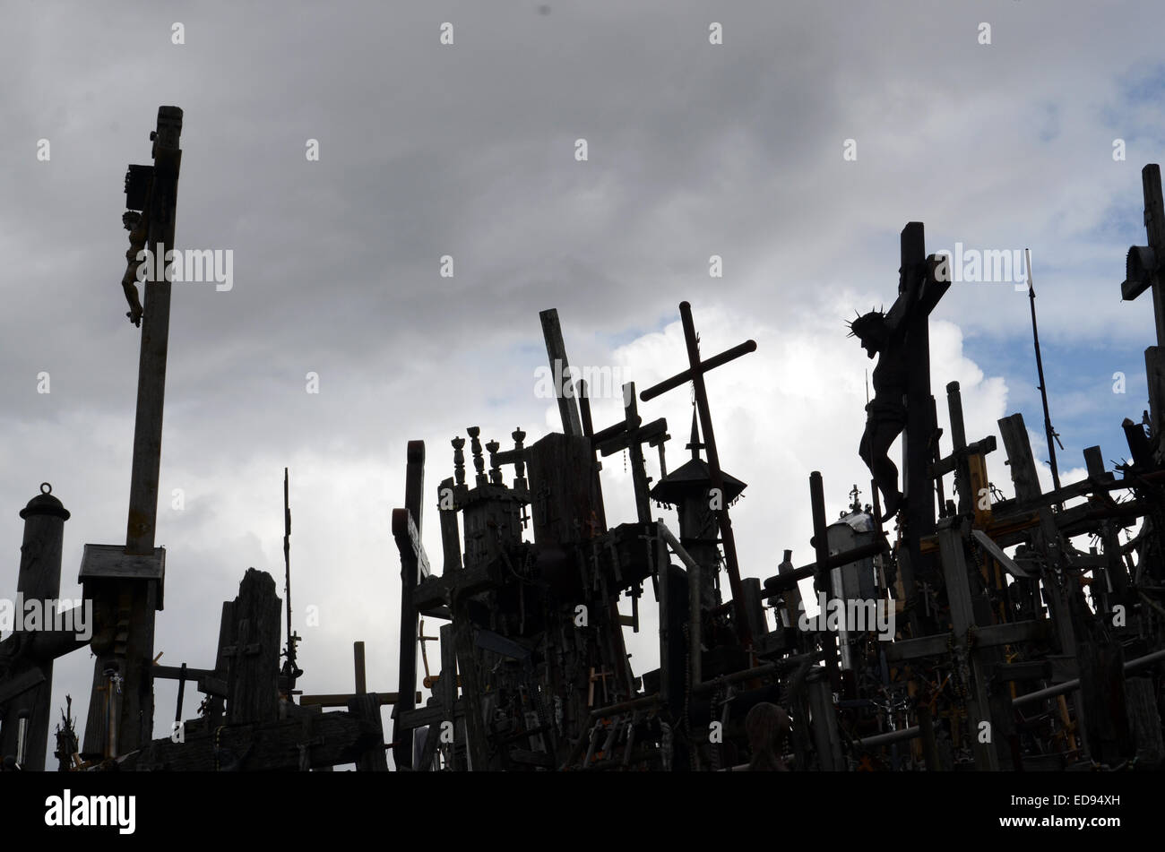 The Hill of Crosses in Lithuania crosses catholic shrine Stock Photo ...