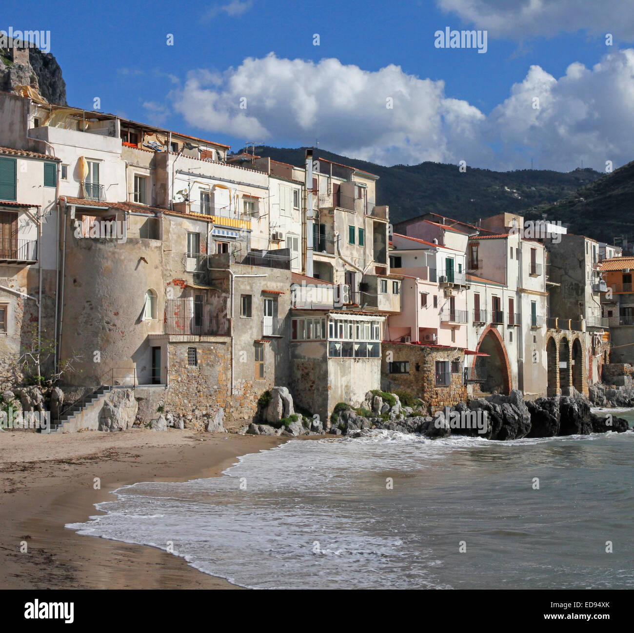 Italy. Sicily island . Province of Palermo. View of Cefalu Stock Photo ...