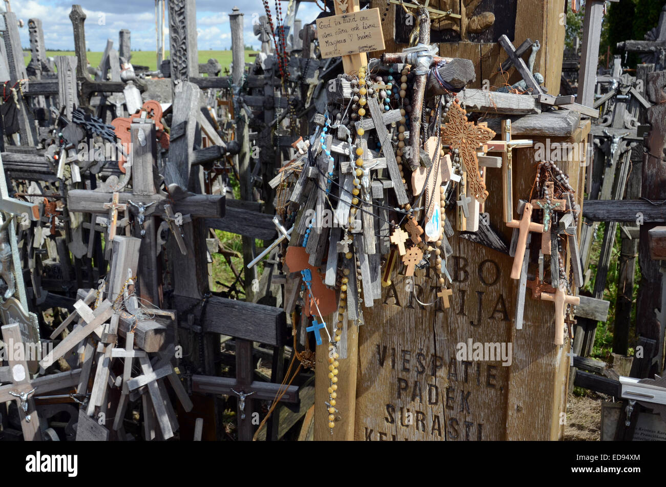 The Hill of Crosses in Lithuania crosses catholic shrine Stock Photo ...