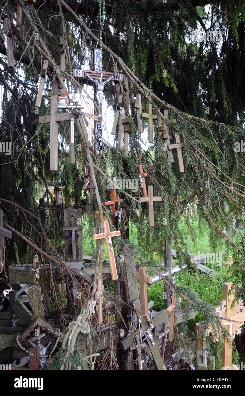 The Hill of Crosses in Lithuania crosses catholic shrine Stock Photo ...