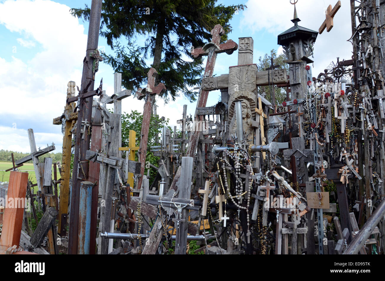 The Hill of Crosses in Lithuania crosses catholic shrine Stock Photo ...