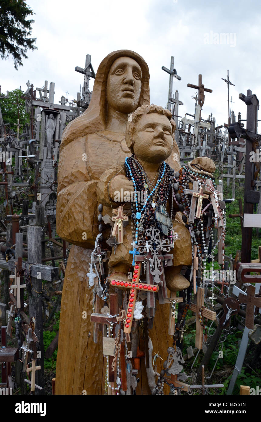 The Hill of Crosses in Lithuania crosses catholic shrine ugly statue ...