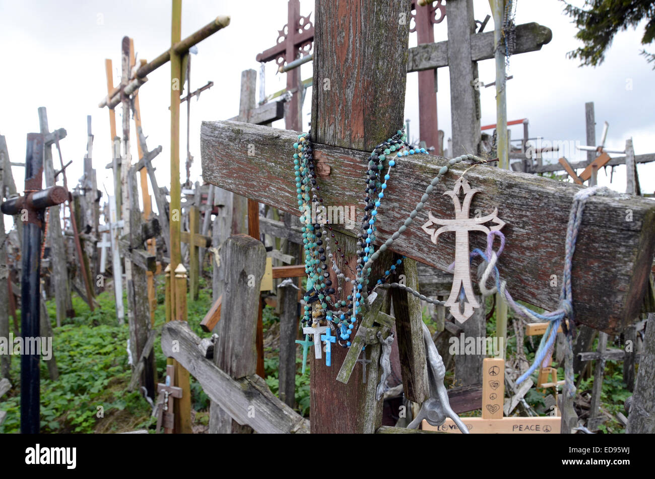 The Hill of Crosses in Lithuania crosses catholic shrine Stock Photo ...