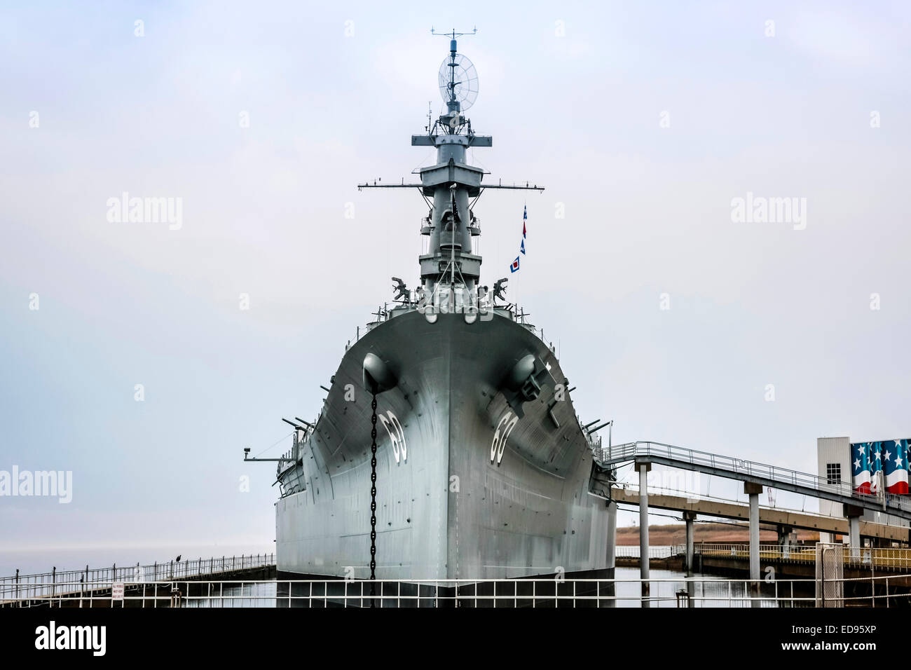 The Battleship USS Alabama at the Memorial Park in Mobile. 680ft long ...