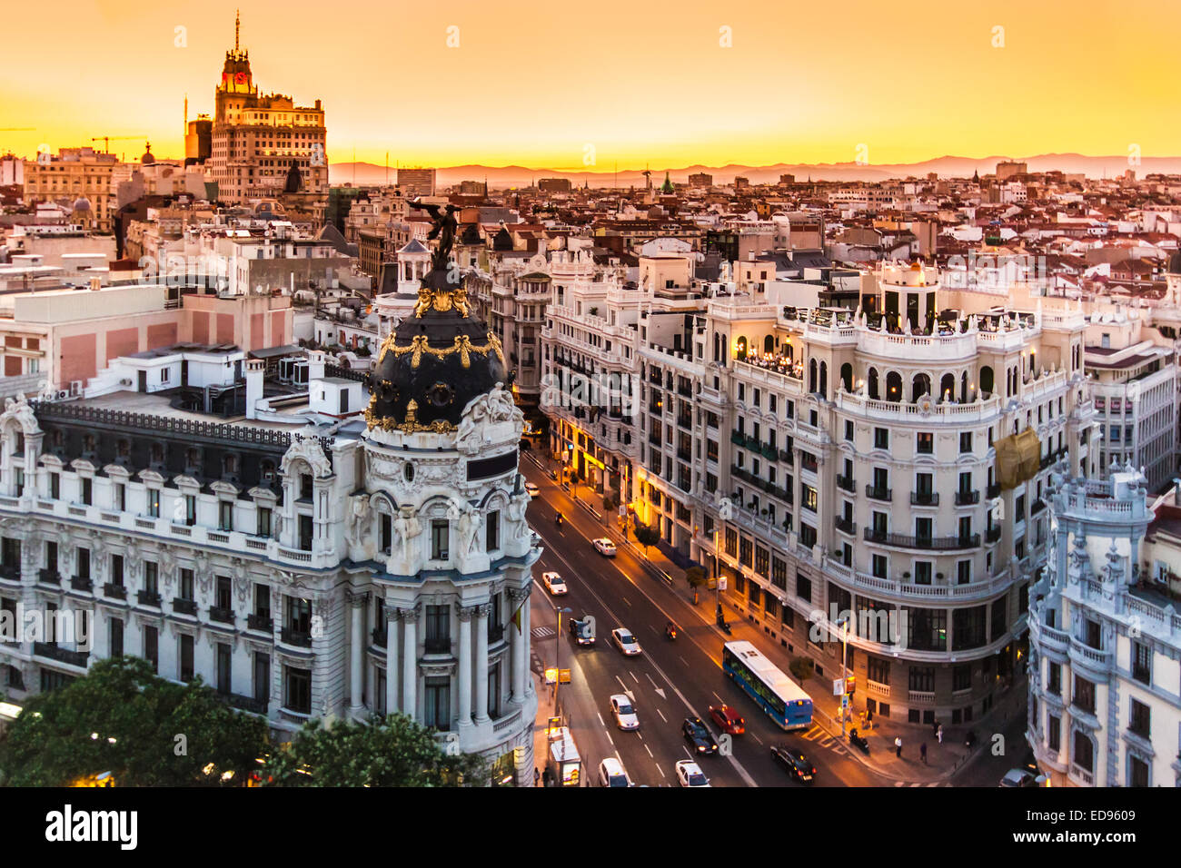 Madrid skyline view hi-res stock photography and images - Alamy