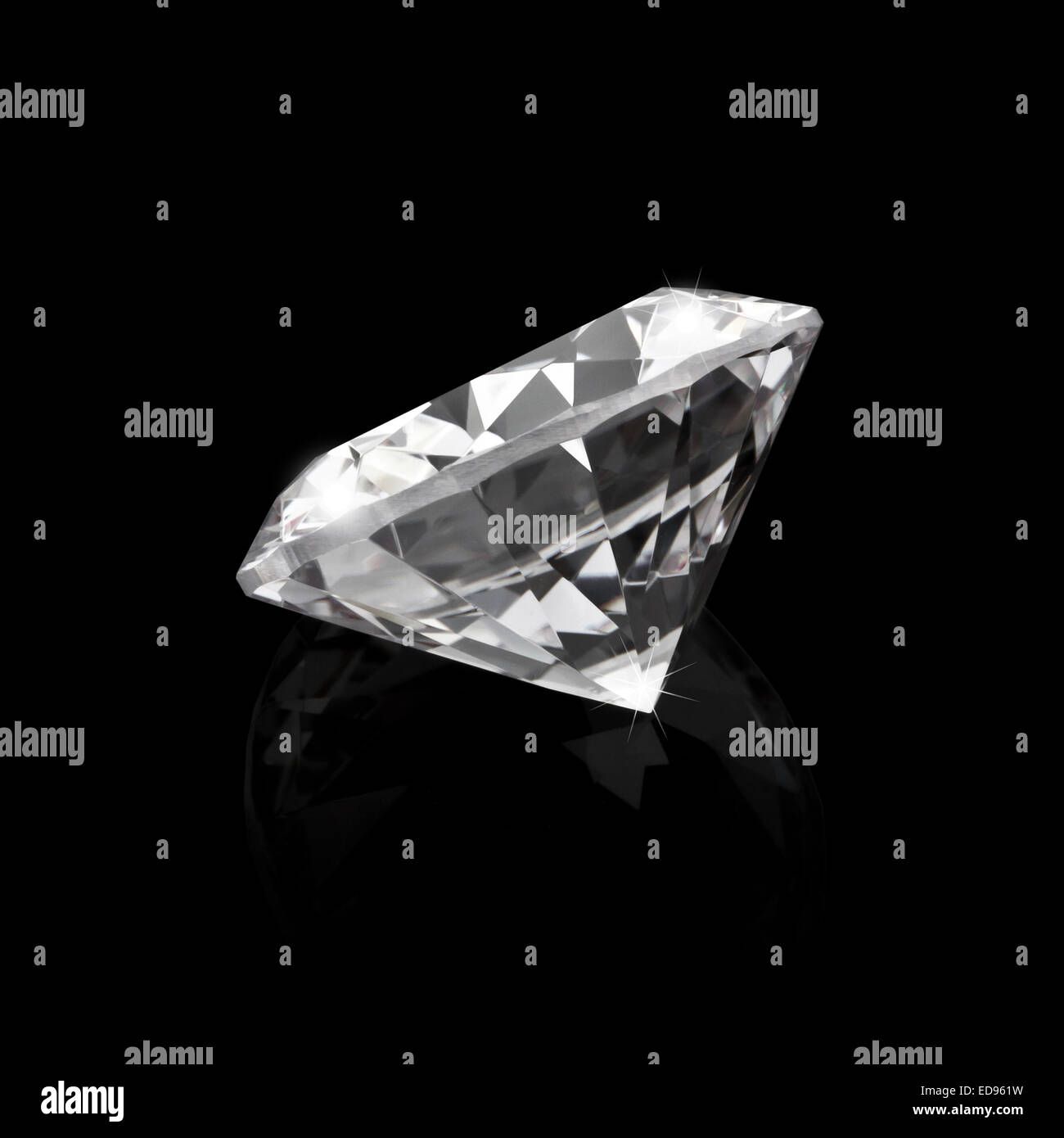 Shiny diamond on black background Stock Photo - Alamy