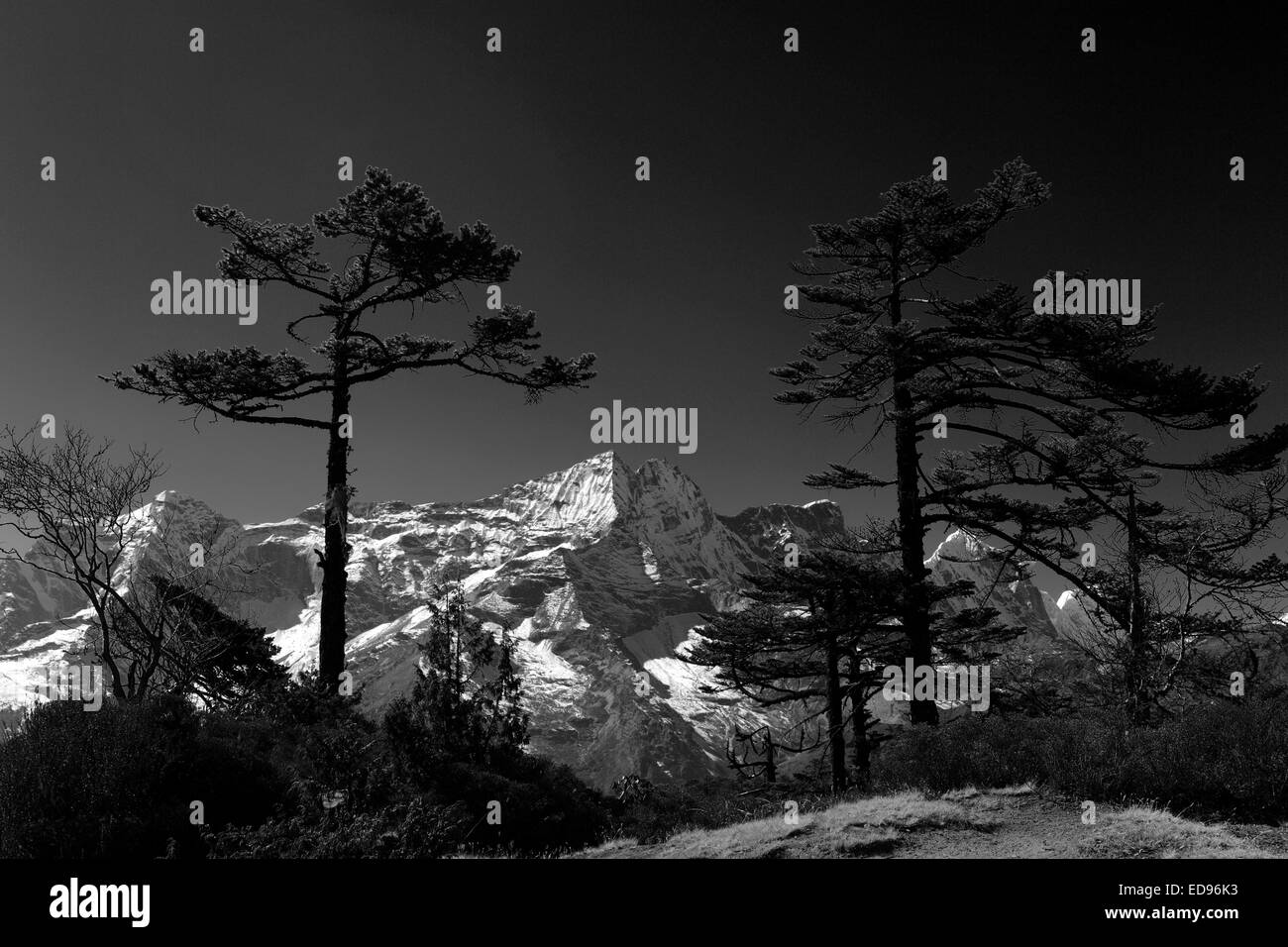 Himalayan mountain ranges in Black and White Stock Photos & Images - Alamy