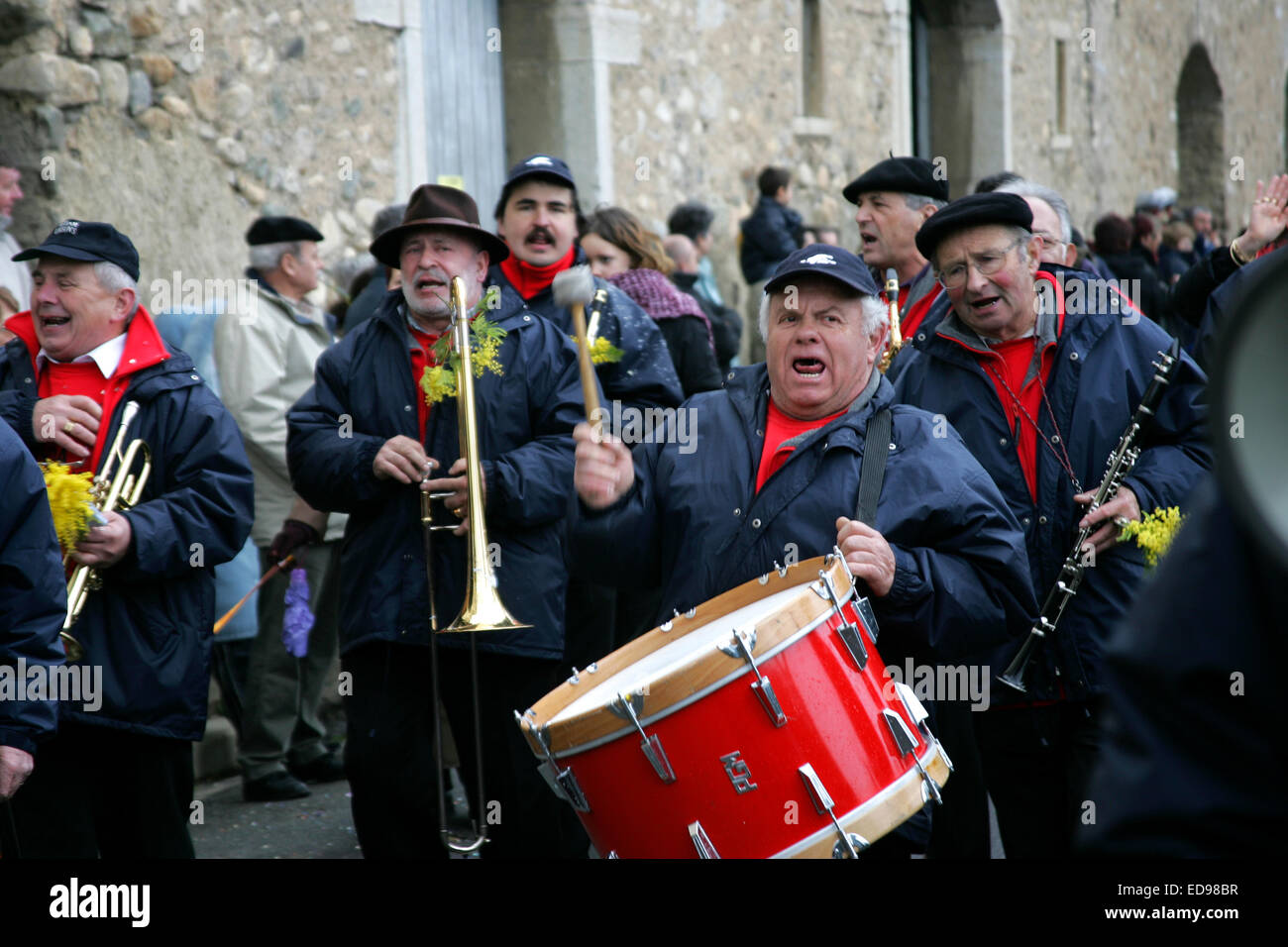 traditional marching band at the annual Mimosa Festival held in the ...