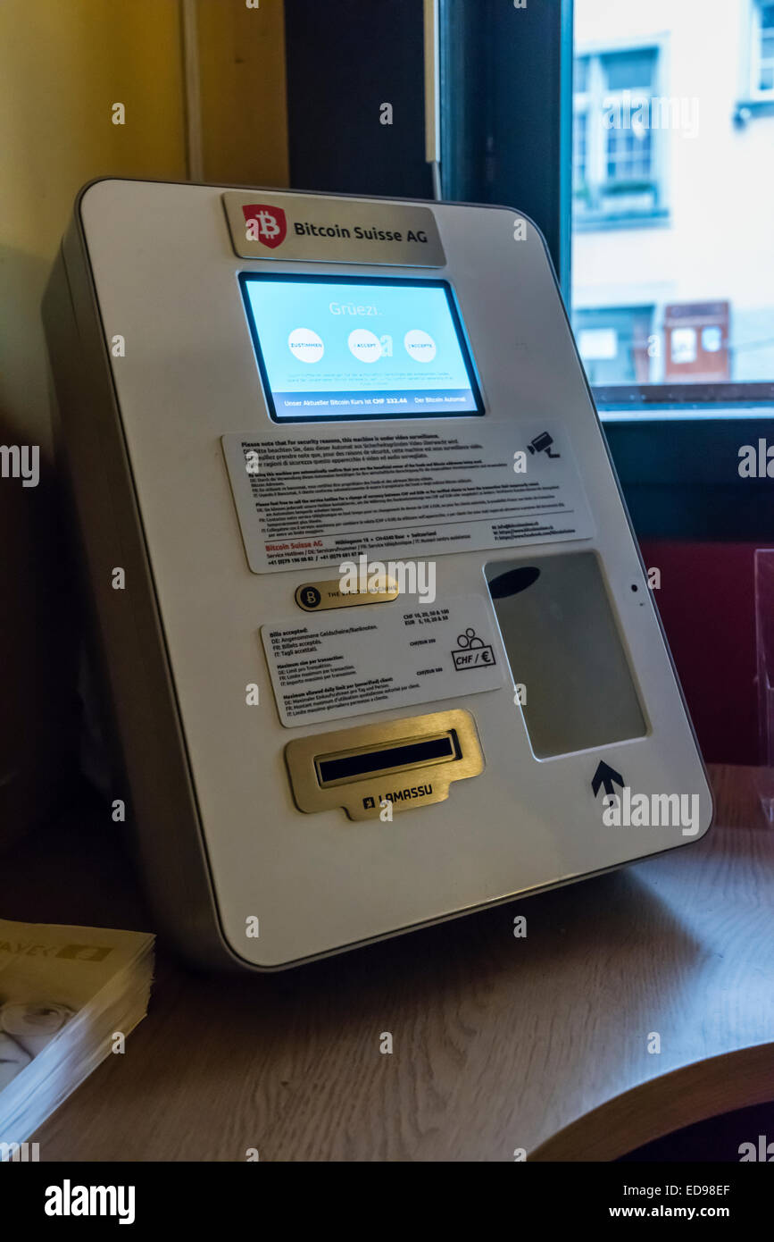 Zurich, Switzerland. 02nd Jan, 2015. Bitcoin ATM inside "Kafi Schoffel ...
