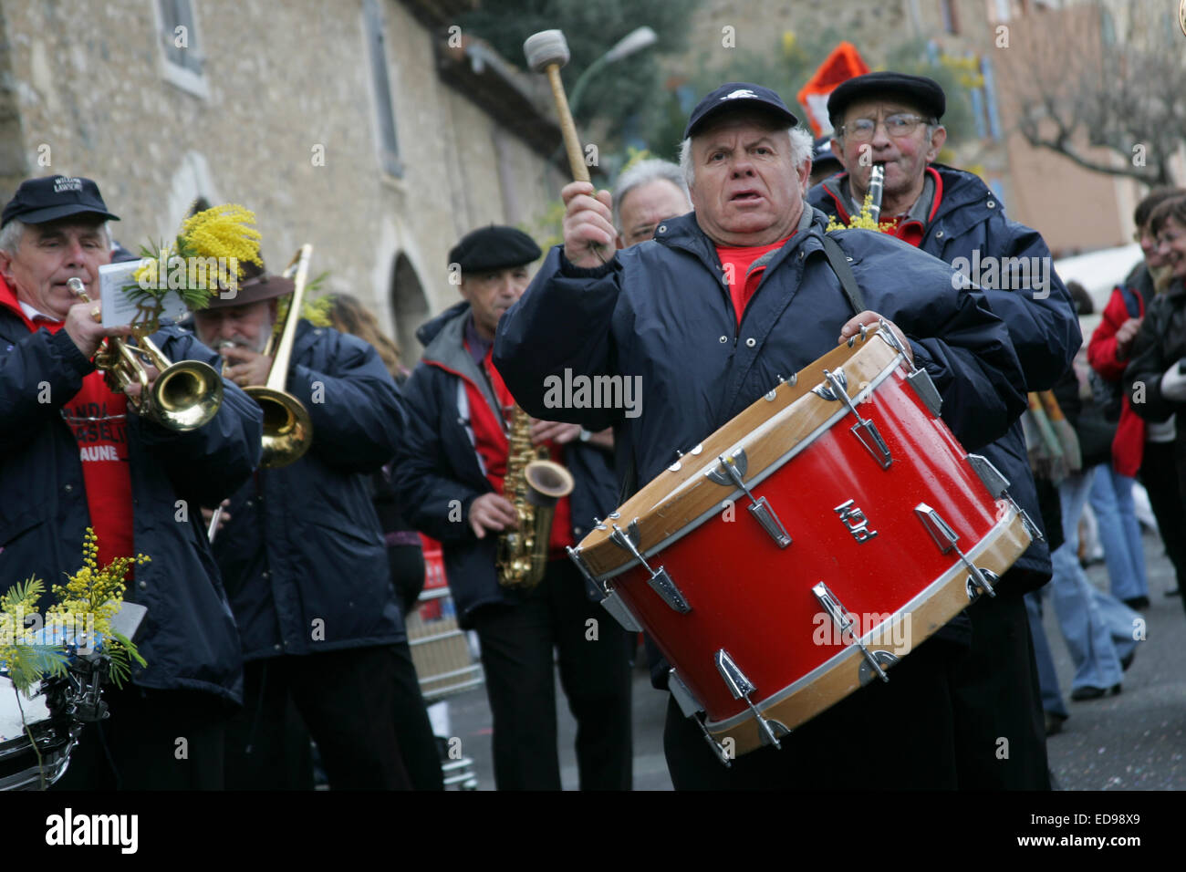 traditional marching band at the annual Mimosa Festival held in the ...