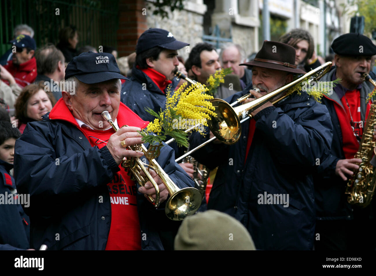 traditional marching band at the annual Mimosa Festival held in the ...