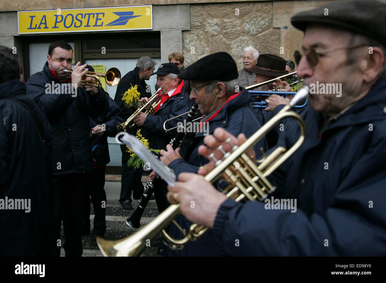 traditional marching band at the annual Mimosa Festival held in the ...