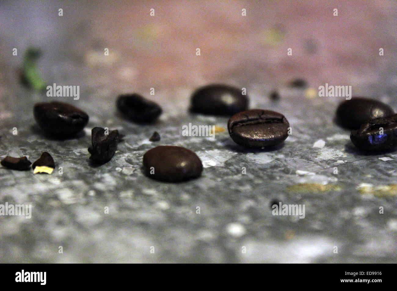 Spilled coffee beans Stock Photo - Alamy