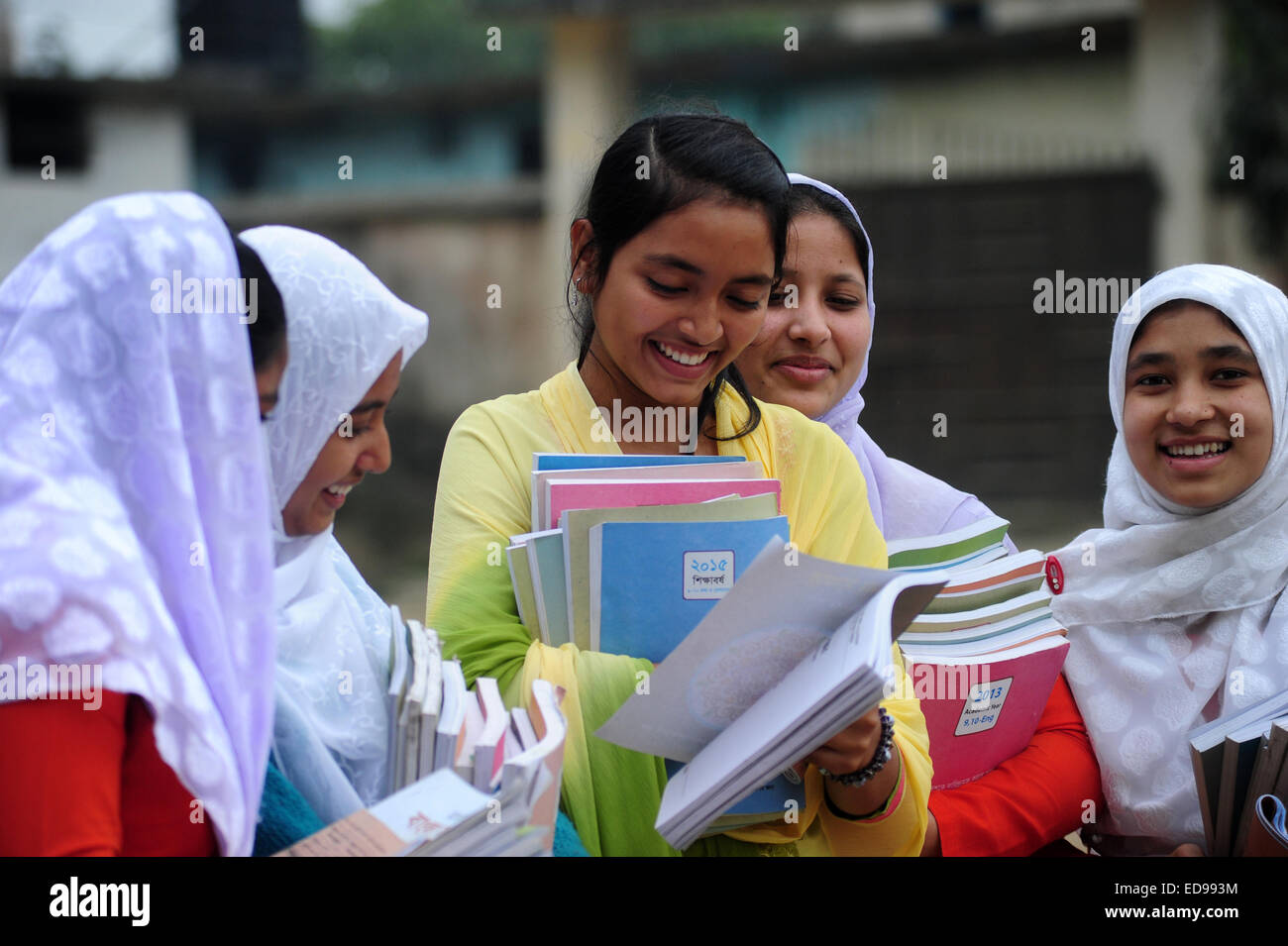 Bangladeshi Village Girls student are discussion about textbook in ...