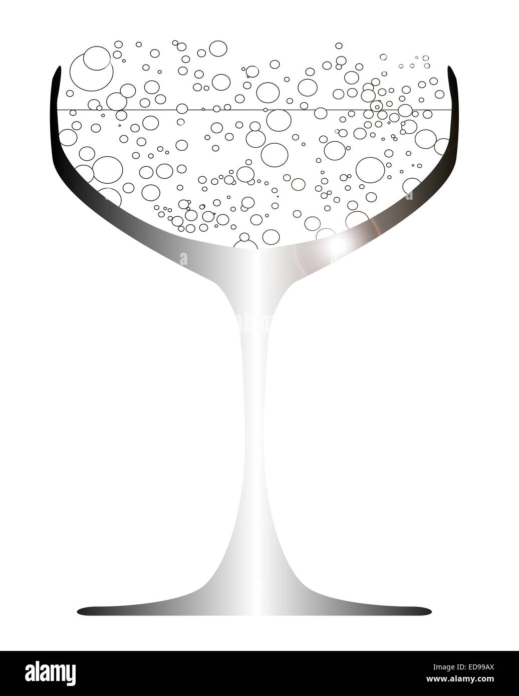 A traditional champagne class outline filled with bubbles Stock Photo ...