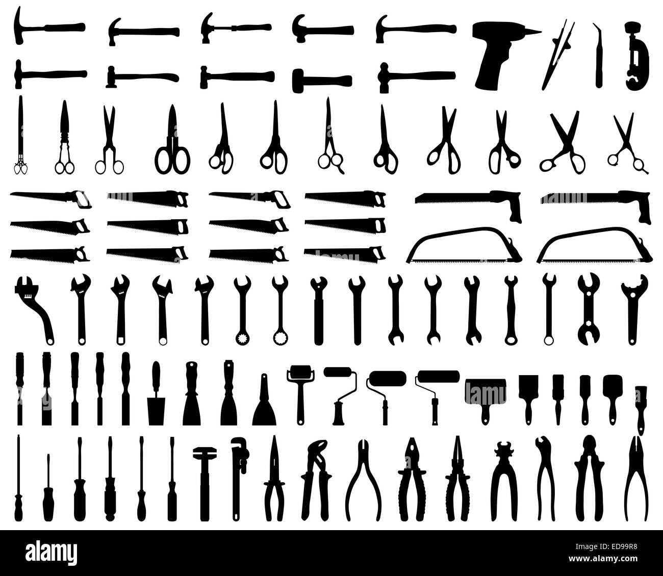 Wrench hammer tools Black and White Stock Photos & Images - Alamy