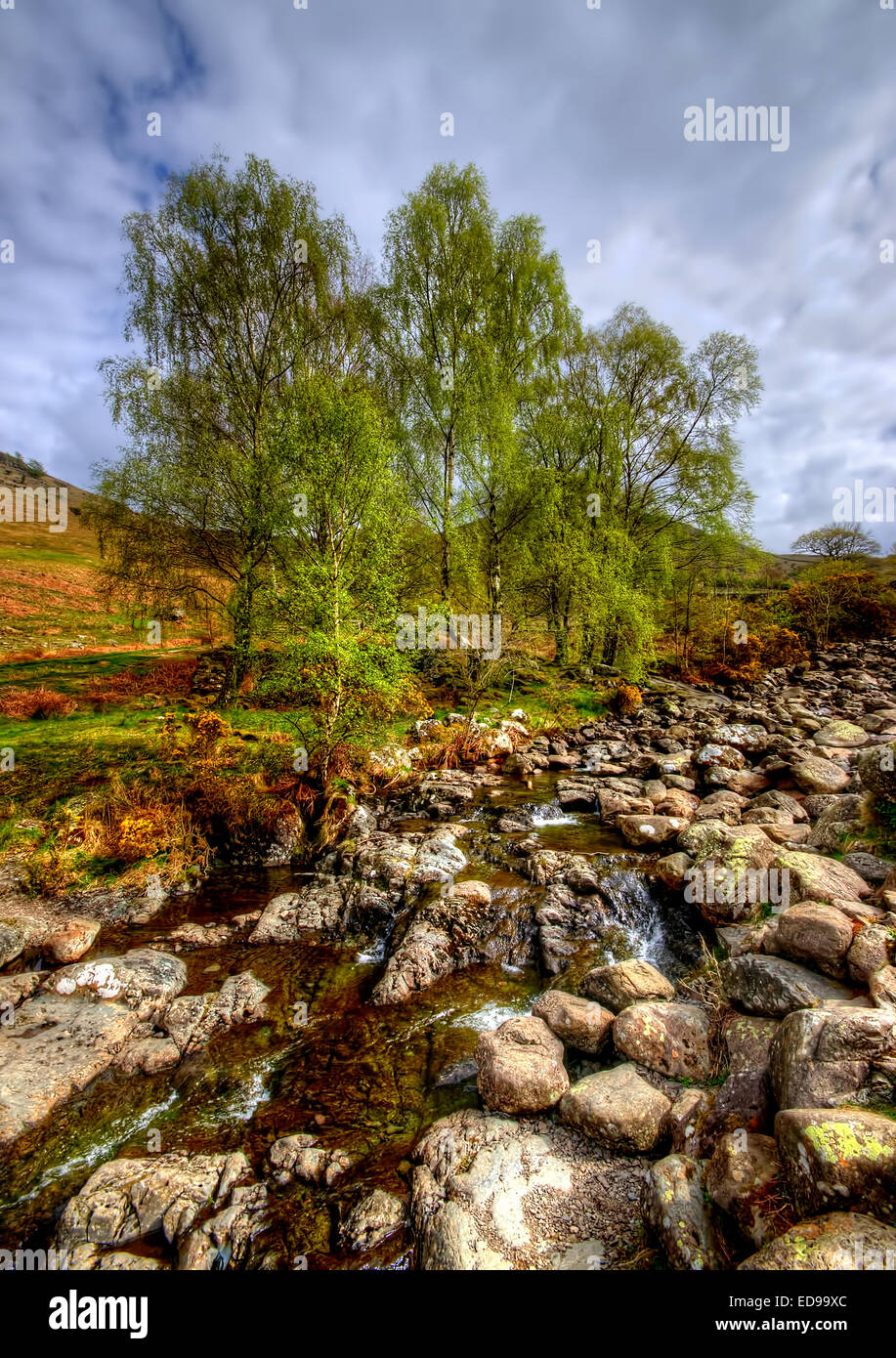 Barrow Beck in the Lake District National Park just before it flows ...
