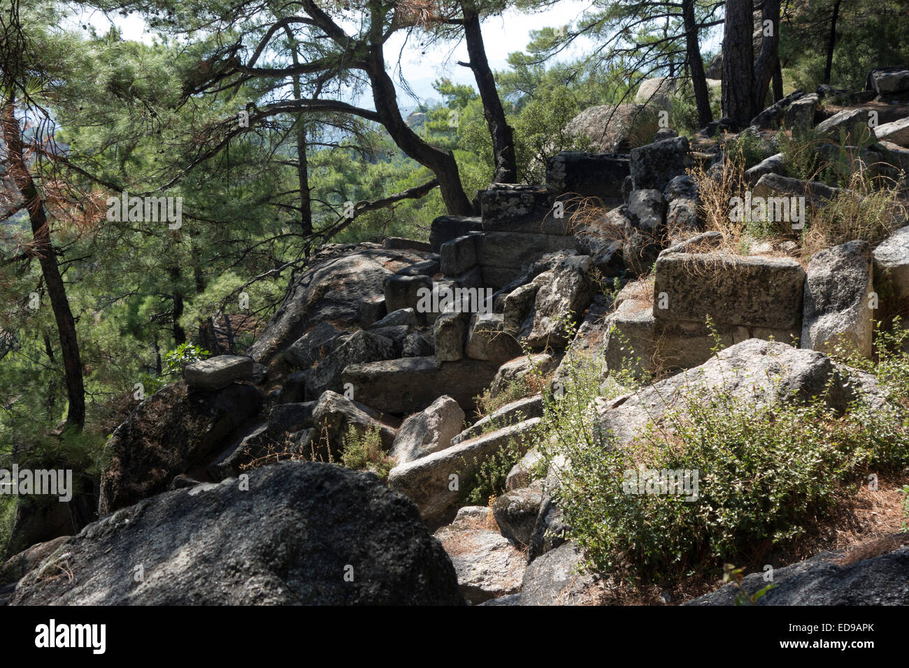 Mausolean ruins at Labraunda, near Milas in Western Turkey Stock Photo ...