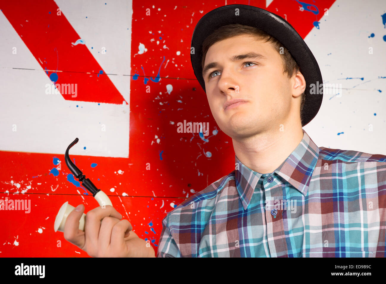 Close up Thoughtful Handsome Young Man in Trendy Attire with Tobacco ...