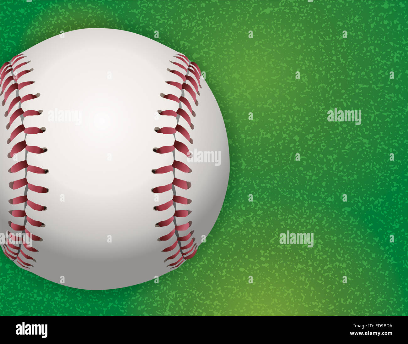 A baseball on a realistic textured grass turf illustration Stock Photo ...