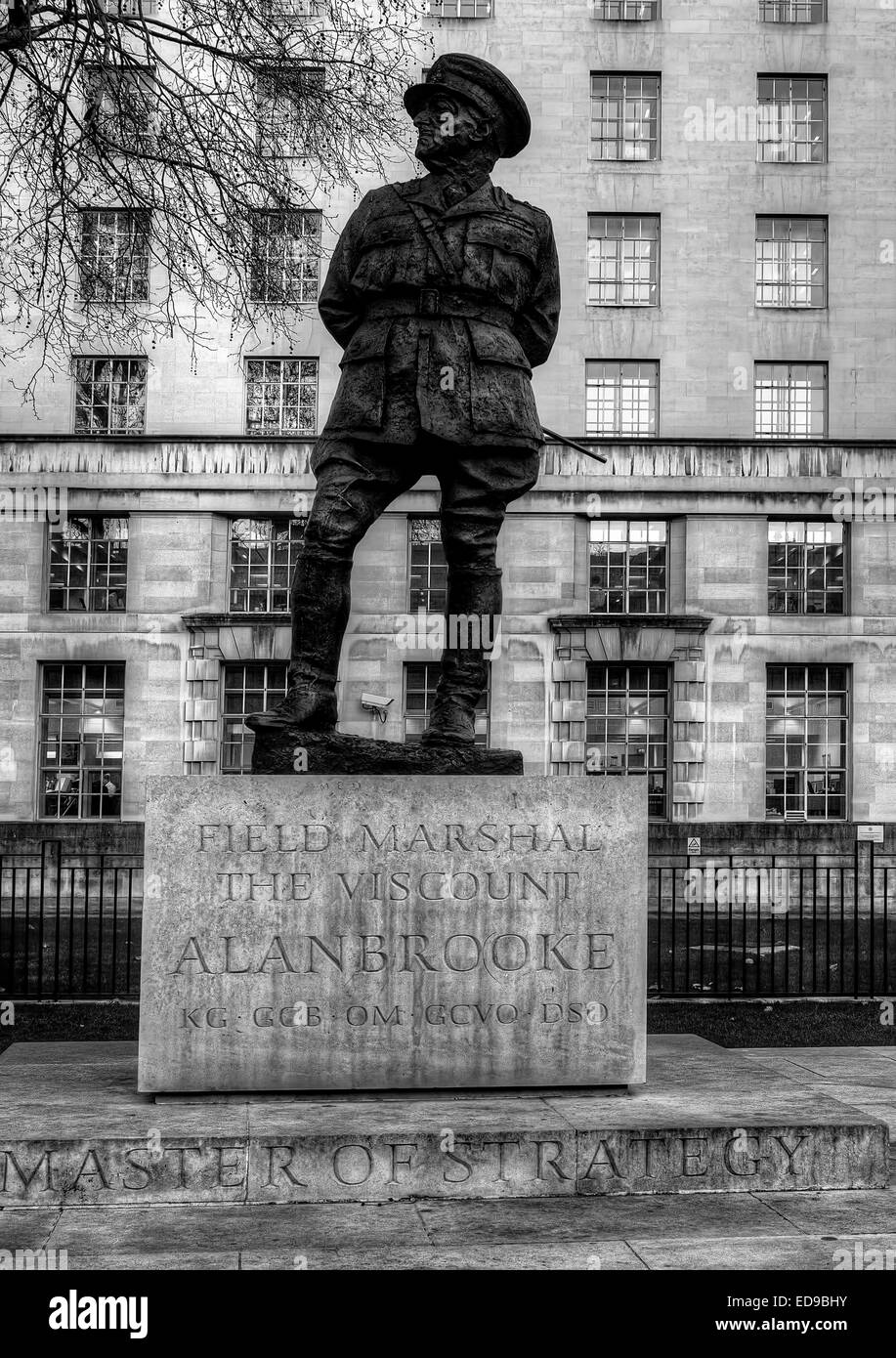 The statue of Field Marshal Alan Brooke as seen in the city of London ...