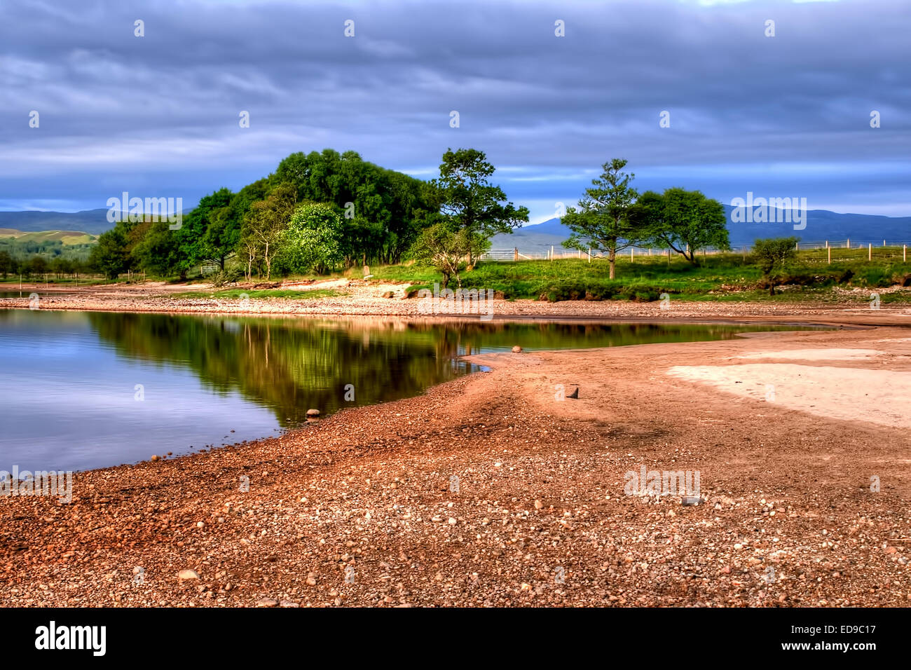 The shores of Loch Shiel in the Highlands of Scotland at Langal Stock ...