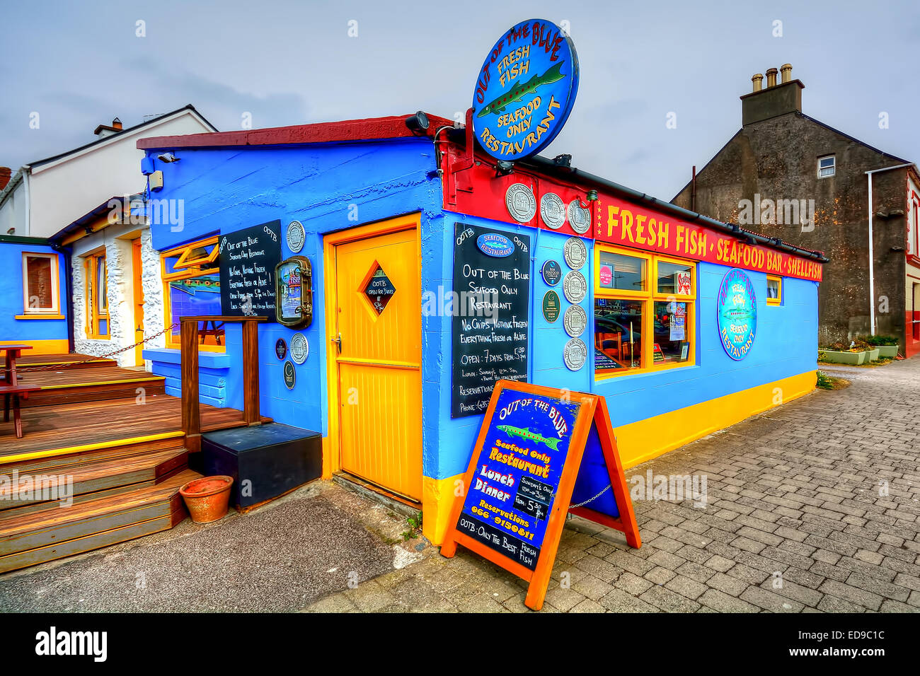 A very colourful fish and chip shop in Dingle, County Kerry, Ireland ...