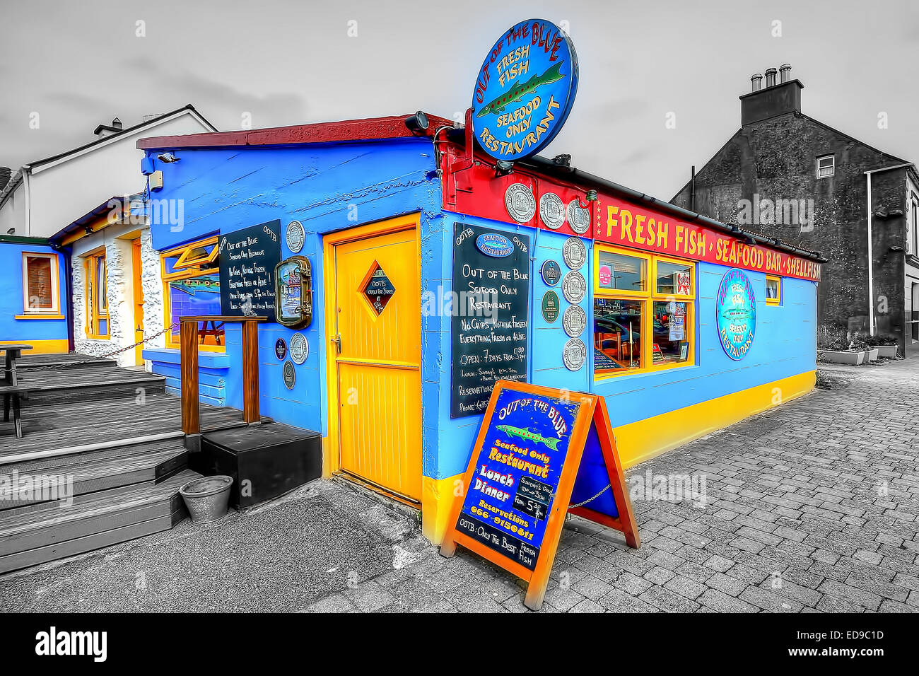 A very colourful fish and chip shop in Dingle, County Kerry, Ireland ...