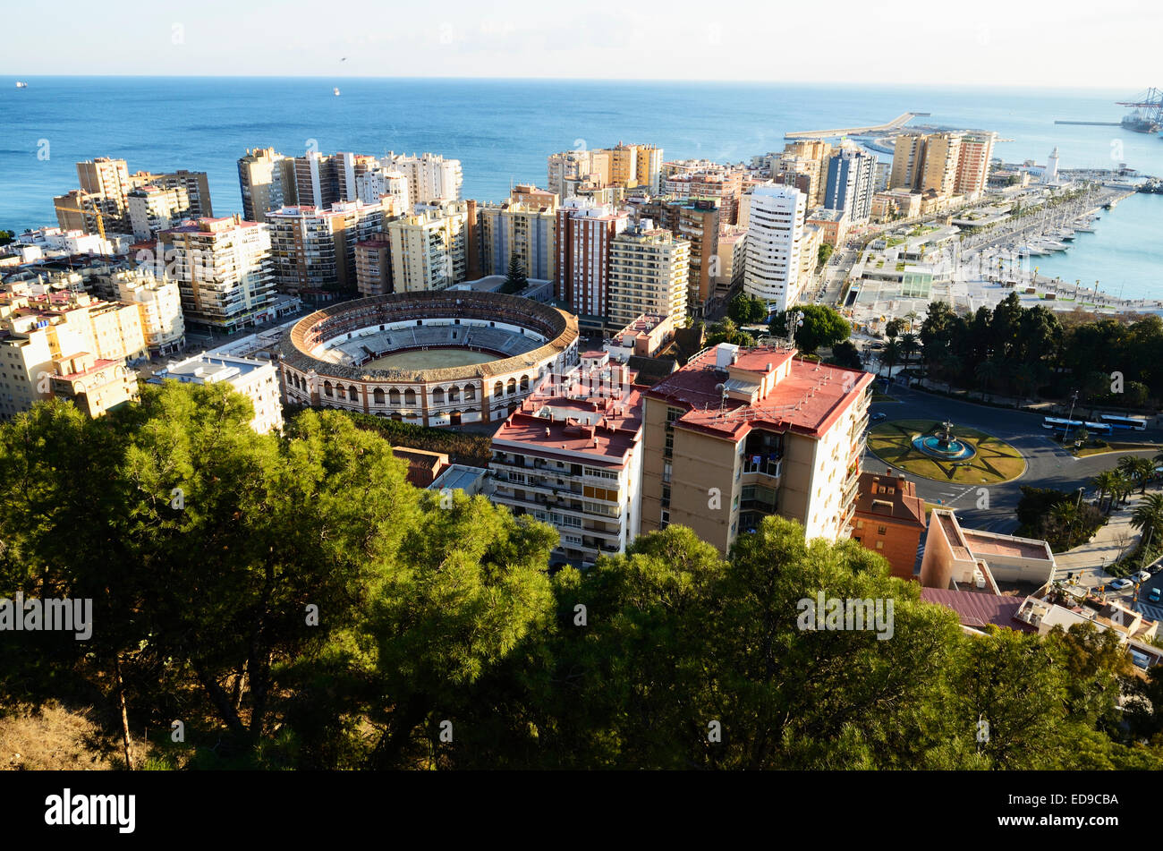 Malaga. Views from the Castle of Gibralfaro Stock Photo - Alamy