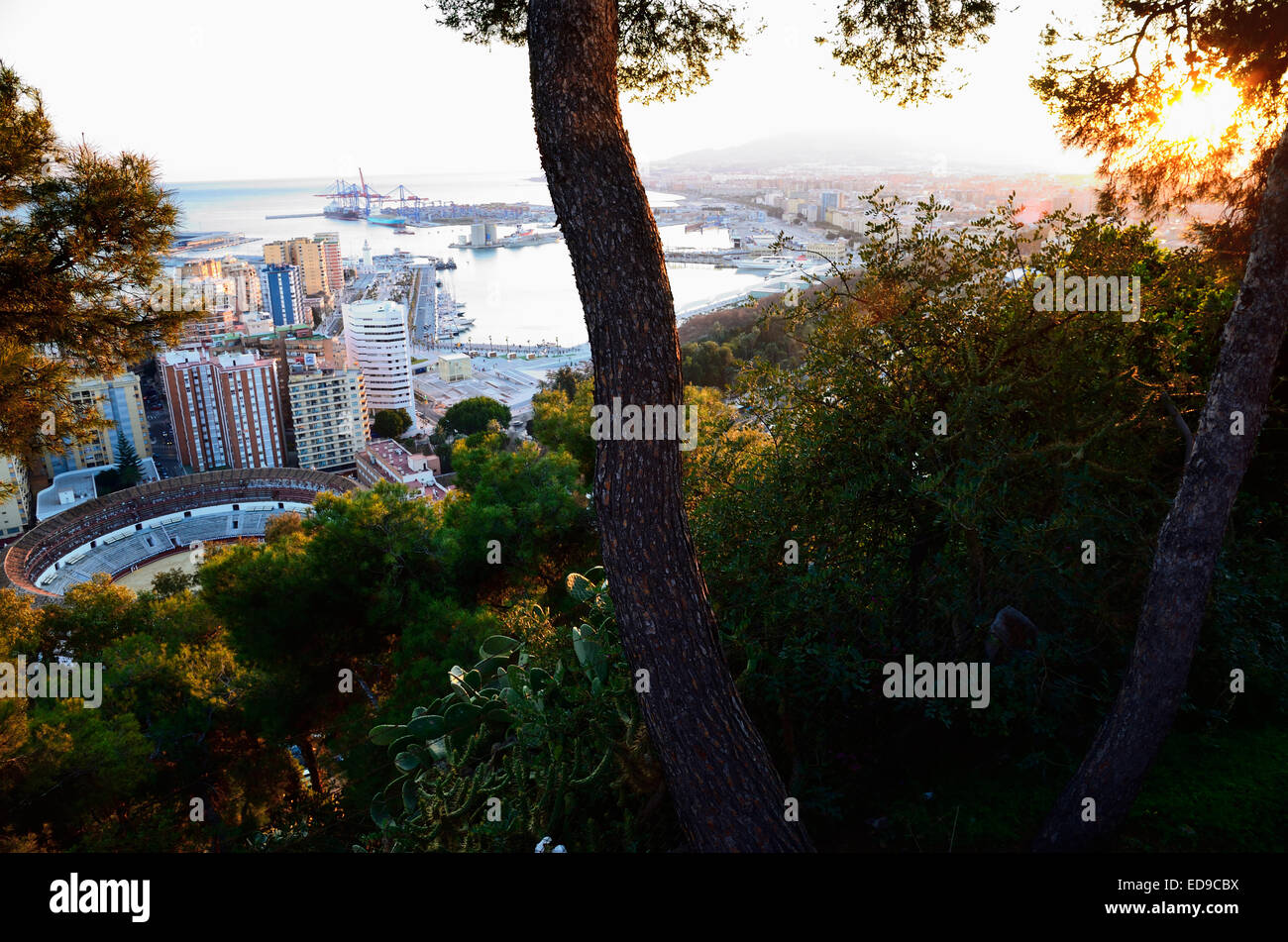 Malaga. Views from the Castle of Gibralfaro Stock Photo - Alamy