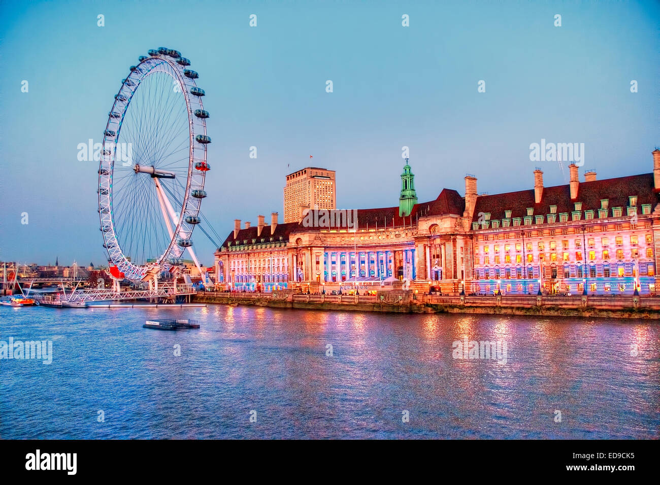 The iconic London Eye as seen from Westminster Bridge, London Stock ...
