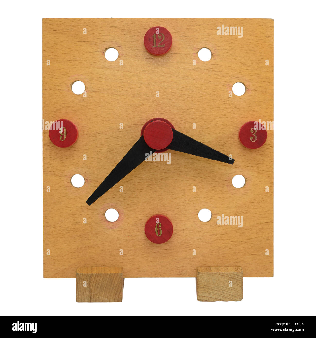 Old clock on wooden Cut Out Stock Images & Pictures - Alamy
