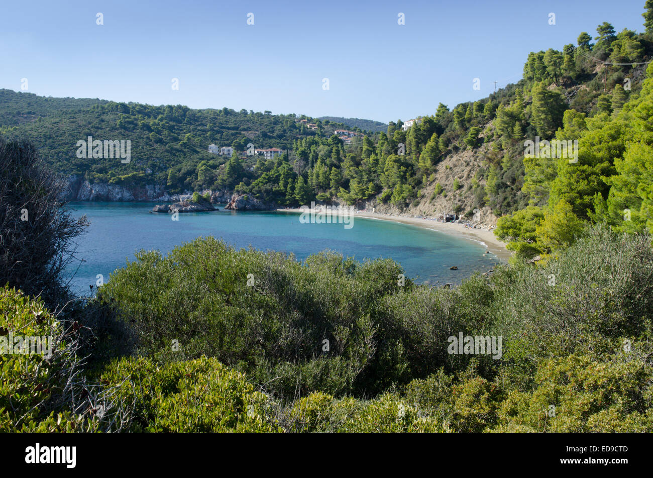 Stafilos beach skopelos hi-res stock photography and images - Alamy
